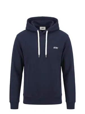 AUTRY Cotton Hoodie With Logo Navy