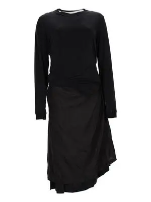 MAISON MARGIELA Abito Midi Con Drappeggio - Black