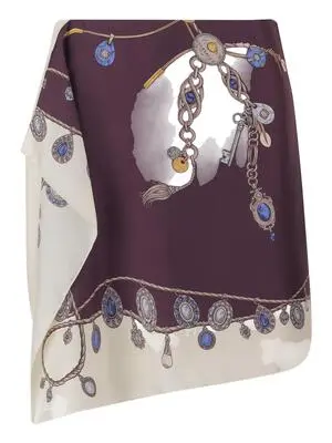Versace Printed Silk Twill Skirt - Multi