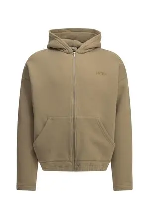AUTRY Zip Up Sweatshirt With Logo - Beige