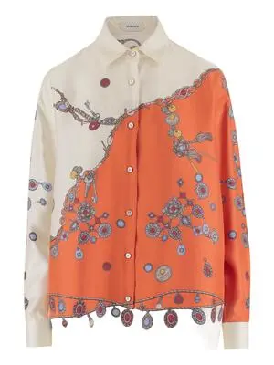 Versace Print Silk Shirt Multi