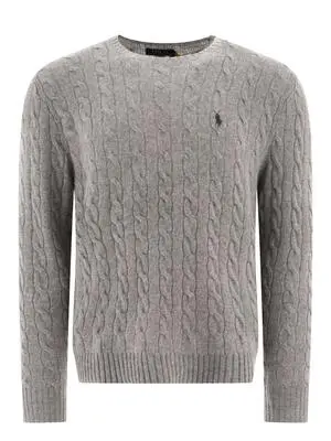 Polo Ralph Lauren Crew Neck Sweater With Logo Grey