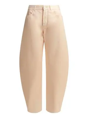 Alaïa 'round' Wide Leg Jeans Pink