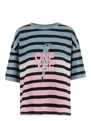 ONE TEE Cotton T Shirt With Logo Print - Multi