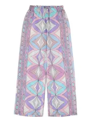 Emilio Pucci Pantalone Ampio Da Bambina In Fantasia - Pink