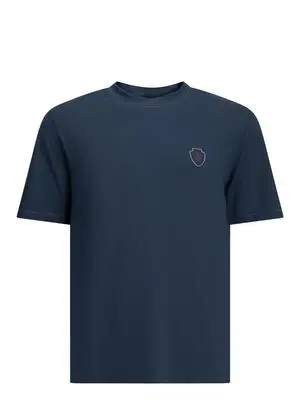 Brunello Cucinelli Crewneck T Shirt With Logo - Blue