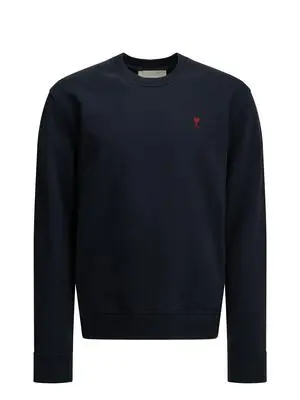 AMI Paris De Coeur' Crewneck Sweatshirt - Blue