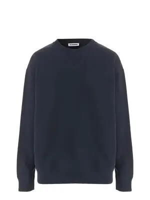 JIL SANDER Cotton Sweatshirt With Logo Navy