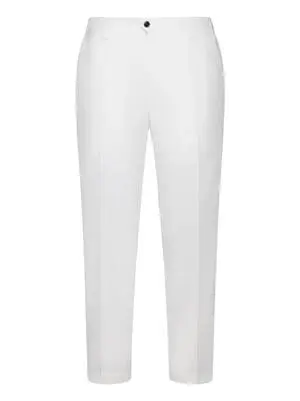 AUTORE Trousers In Cotton And Linen - Bianco