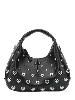GANNI Mini Hobo Heart' Small Handbag - Black