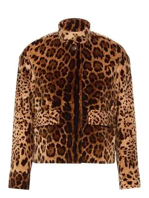 Max Mara Studio Edro Leopard Jacket Brown