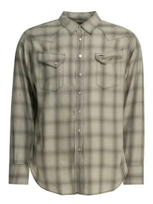 SUGAR CANE Casual Plaid Shirt - Grey
