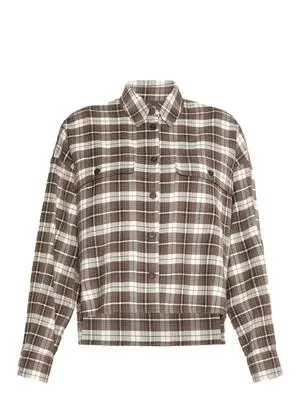 Max Mara Weekend Plaid Flannel Shirt Brown