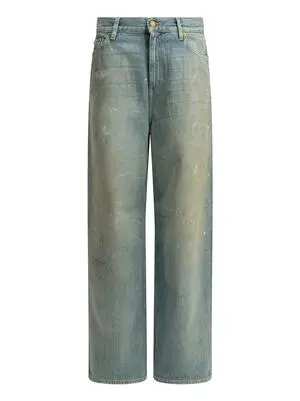 GOLDEN GOOSE Melody Boyfriend' Wide Leg Jeans - Light Blue