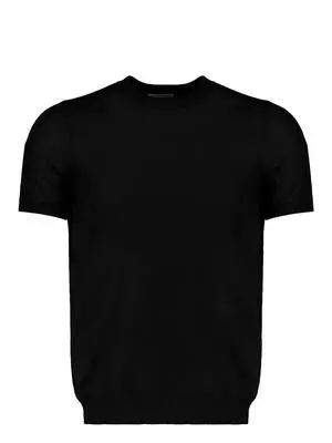 AUTORE T Shirt In Extrafine Merino Wool - Nero
