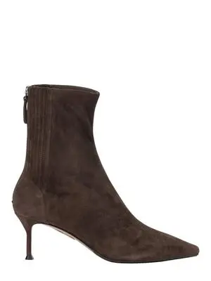 AQUAZZURA Saint Honoré 65 Mm' Ankle Boots With Zipper - Brown