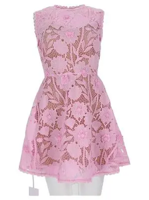 SELF-PORTRAIT Mini Abito In Pizzo - Pink