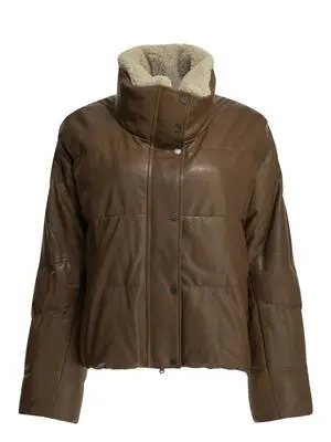 Brunello Cucinelli Padded Shearling Jacket - Brown