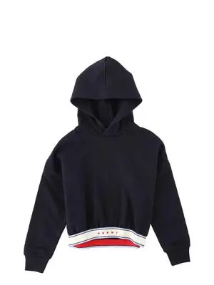 Marni Felpa Cropped Con Logo Su Banda Elastica - Black