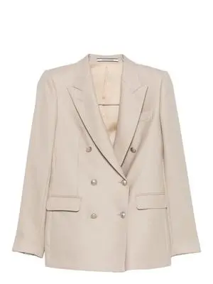 Tagliatore Wool Double Breasted Jacket - Ecru