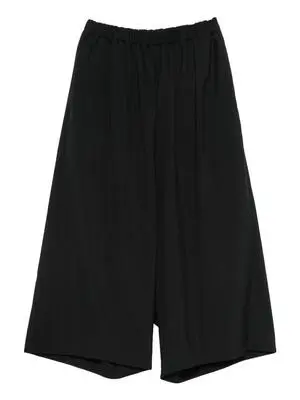 Comme Des Garçons Wool Wide Leg Trousers - Black