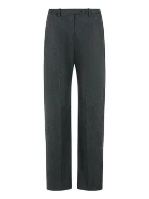 KHAITE Hunter Grey Wool And Cashmere Trousers