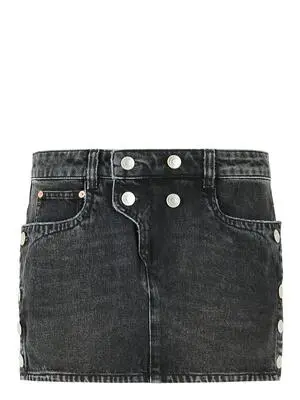Isabel Marant Étoile 'ralma' Skirt In Washed Black Cotton Black