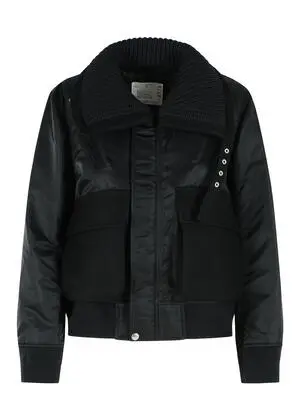 Sacai Melton Jacket In Nylon - Black