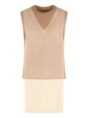 MAISON MARGIELA Virgin Wool Vest - Beige