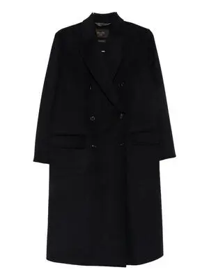 PALTO' Arianna Wool Double Breasted Coat - Navy