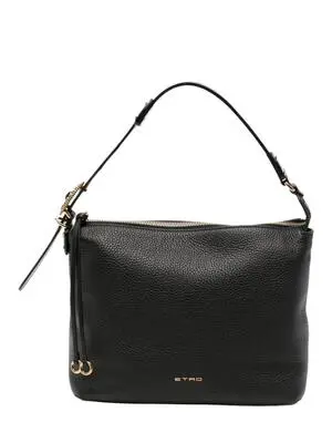 Etro Medium Leather Hobo Bag - Black