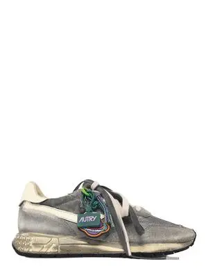 AUTRY 'reelwind Supervintage Low' Grey Mesh And Suede Sneakers