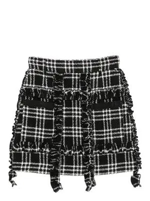 ALESSANDRO ENRIQUEZ Checked Short Skirt - Black