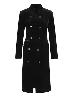 Khaite Rolon Coat In Velvet - Black