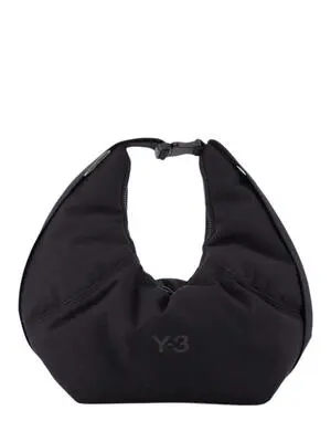 Y3 Logo Nylon Hobo Bag
