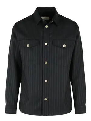 Versace Jacquard Wool Bluson - Black