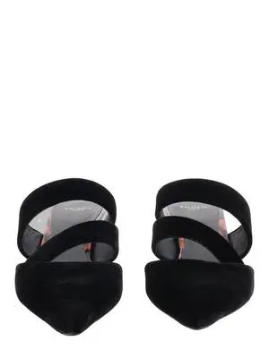 Balmain Mule In Pelle Con Tacco - Black