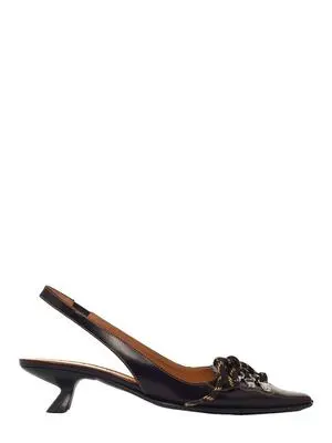 Marni Brown Lear Slingbacks - Bordeaux