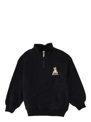 Moschino Felpa Con Chiusura A Mezza Zip E Dettaglio Teddy Bear - Black