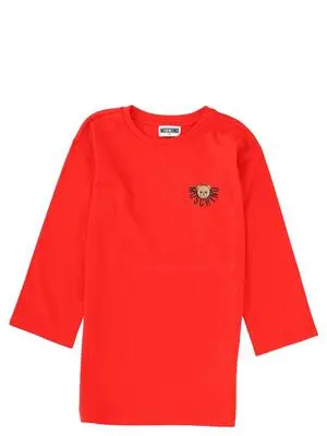 Moschino Vestito Manica Lunga Con Logo - Red