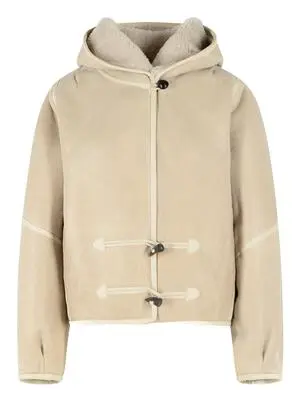 Isabel Marant Étoile Amiel' Ecru Sheepskin Short Coat - Beige