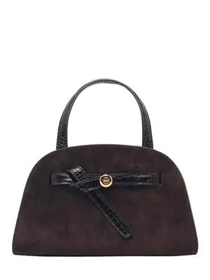 Tory Burch Romy' Small Suede Top Case - Brown