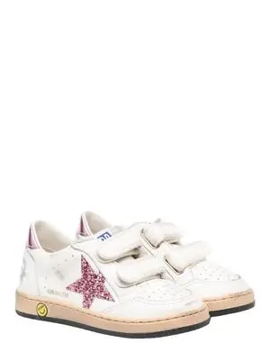 GOLDEN GOOSE Ball Star Strap Leather Upper Toe Strap Heel And Spur Laminated Star - Silver