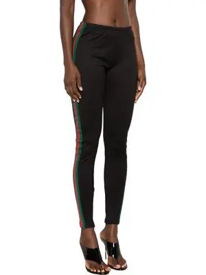 Gucci Web Detail Jersey Leggings - Black