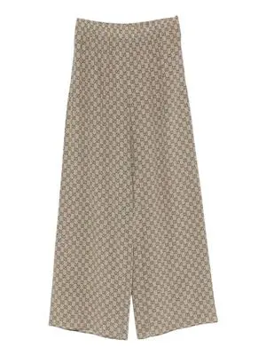 Gucci Gg Silk Trousers Beige