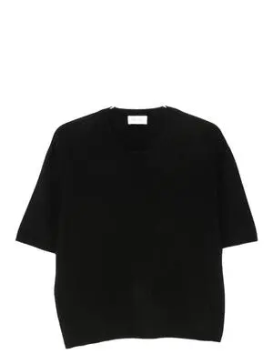Soft Goat Cashmere T Shirt - Black