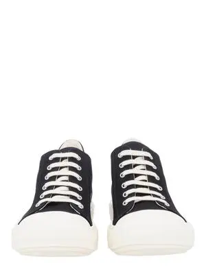 Rick Owens Sneaker Basse In Denim Di Cotone - Black