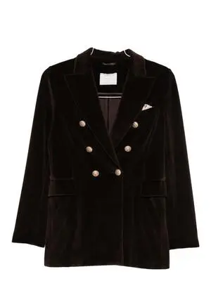 CIRCOLO 1901 Cotton Double Breasted Jacket - Brown