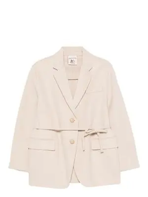 SEMICOUTURE Corine Wool Single Breasted Jacket - Beige