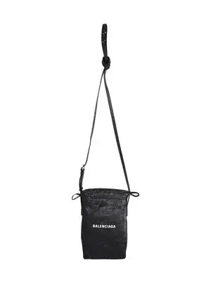 Balenciaga Porta Cellulare Con Logo - Black